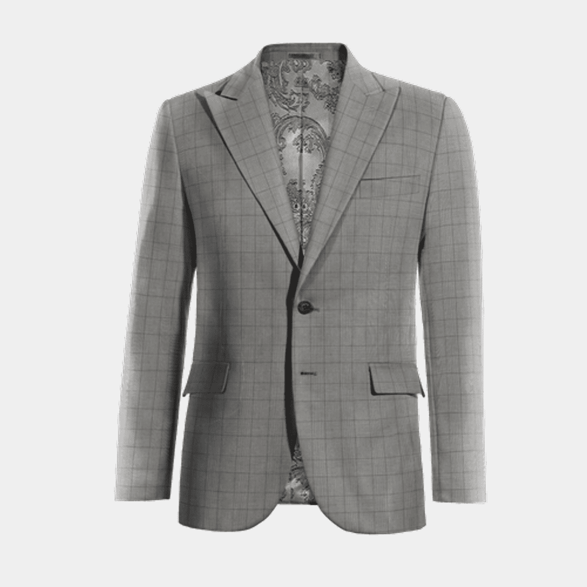 Grey prince of wales peak lapel Jacket