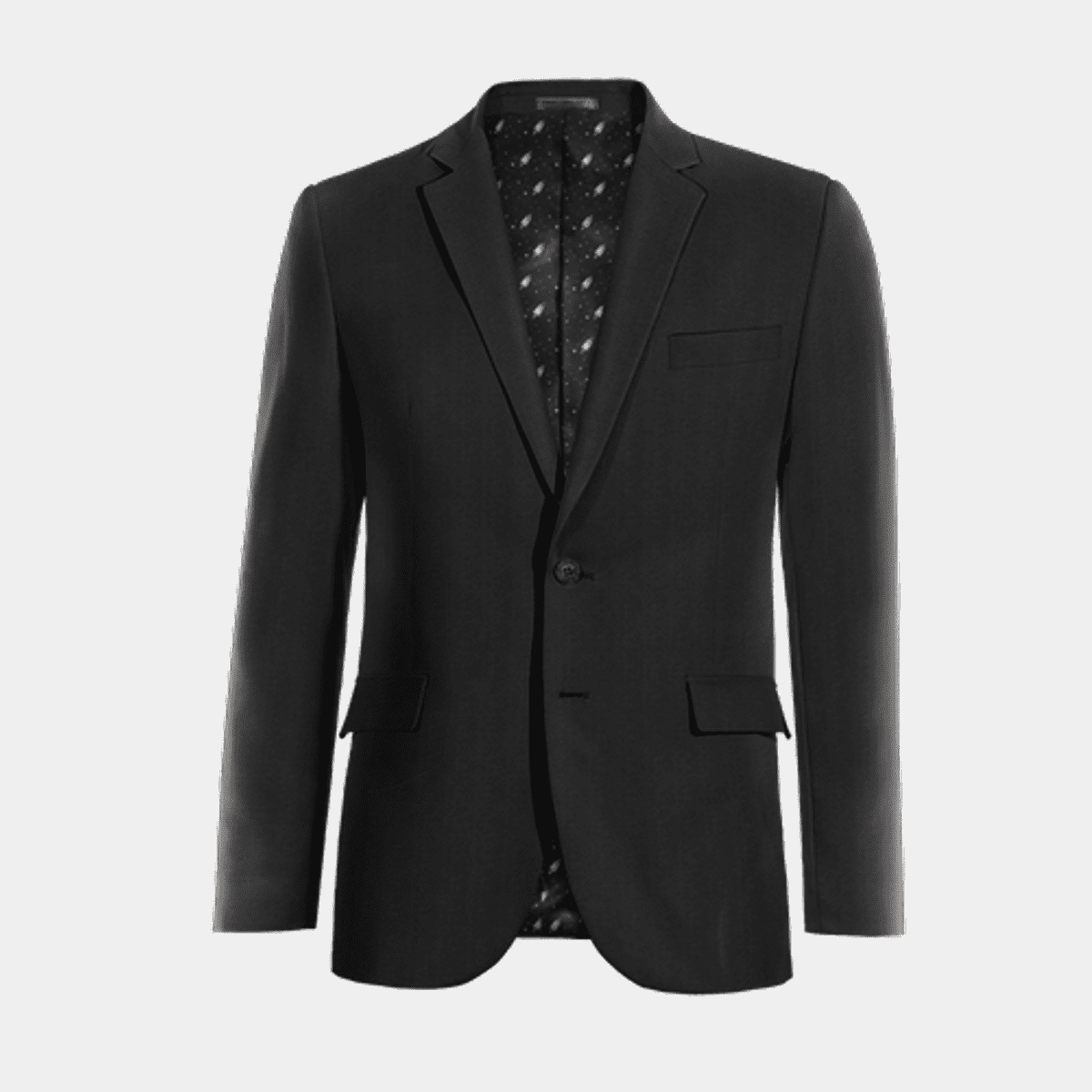 Onyx black year-round Suit Jacket with customized threads