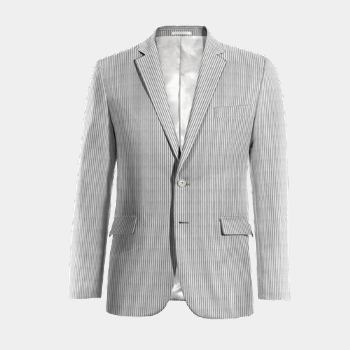Light grey lightweight seersucker essential Jacket