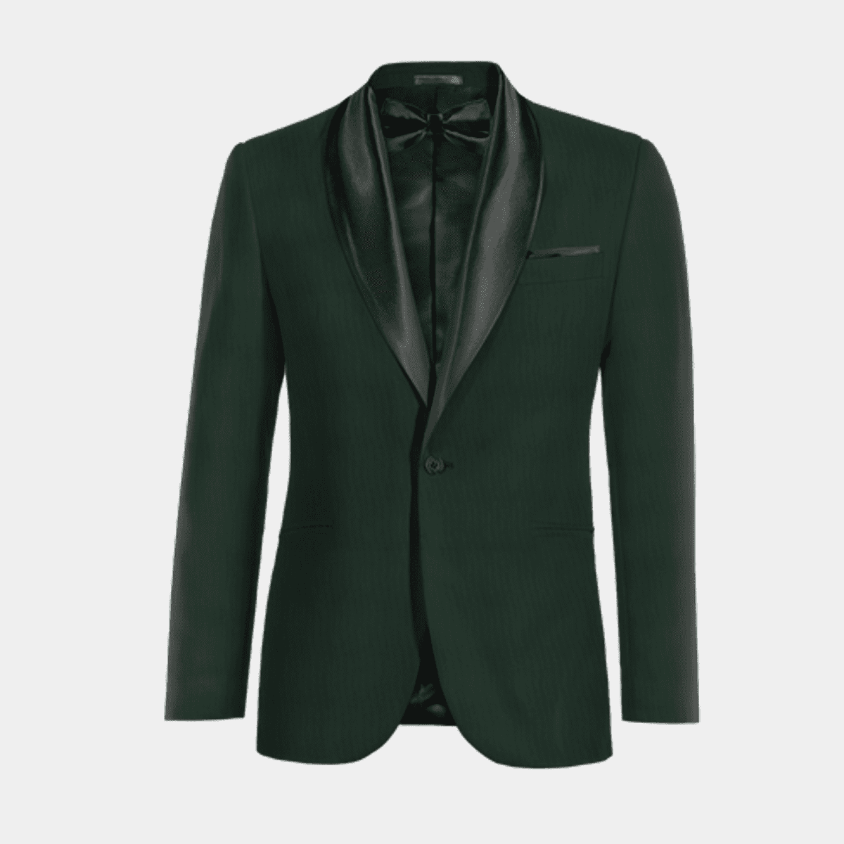 Dark green super 100s wide lapel Tux Jacket with customized threads