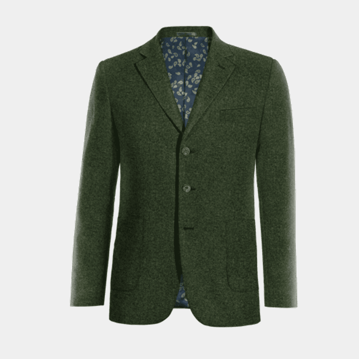 Forest green herringbone tweed limited edition three buttons Blazer ...