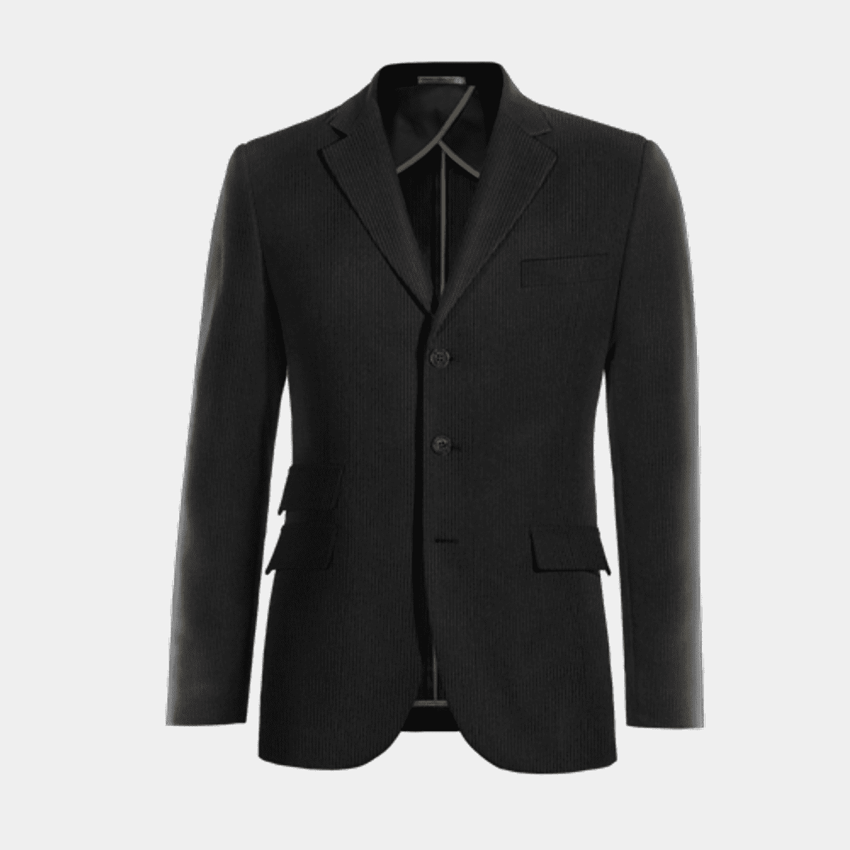 Black corduroy slim fit three buttons unlined Blazer Black corduroy slim fit three buttons unlined Blazer