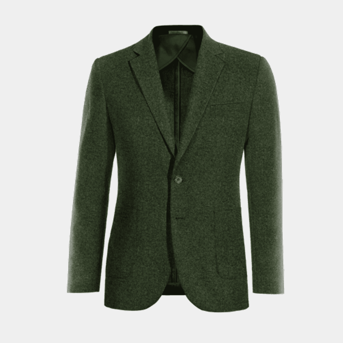 Blazer sfoderato verde spigato in tweed