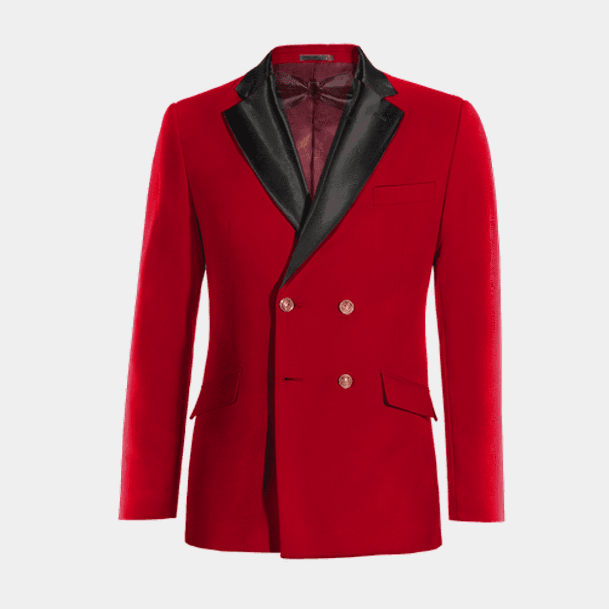 Intense red double-breasted wide lapel Tuxedo Jacket