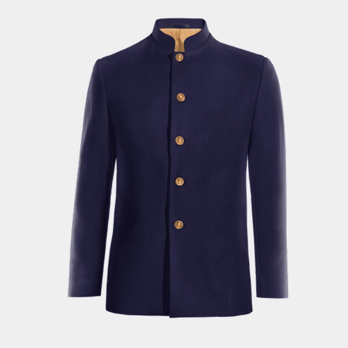 Blue water-resistant chinese collar Jacket