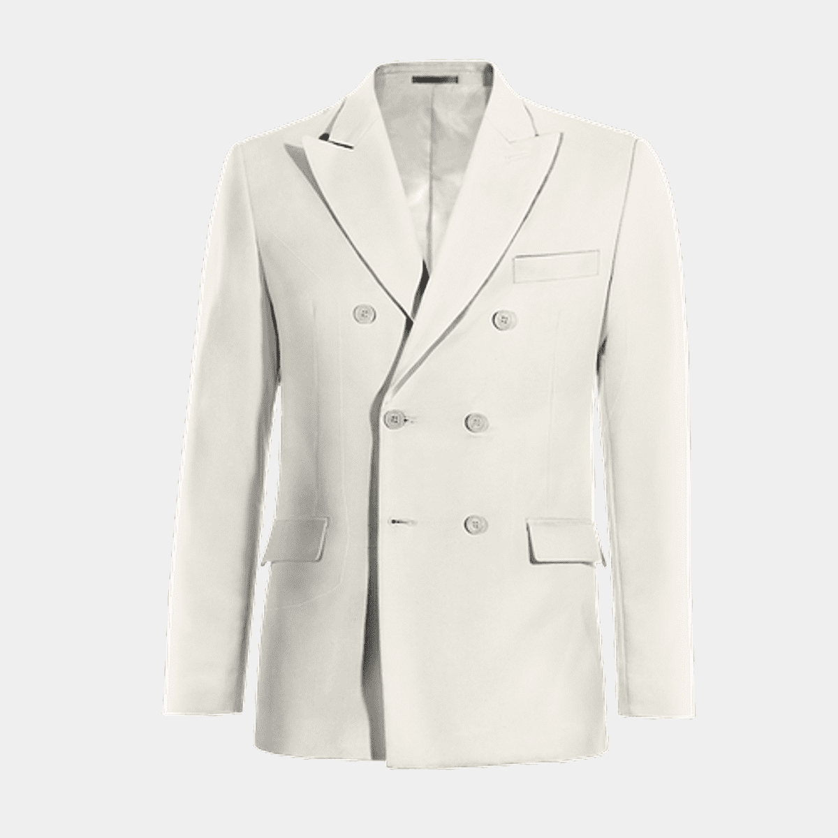 Ivory 6 buttons double-breasted peak lapel Jacket