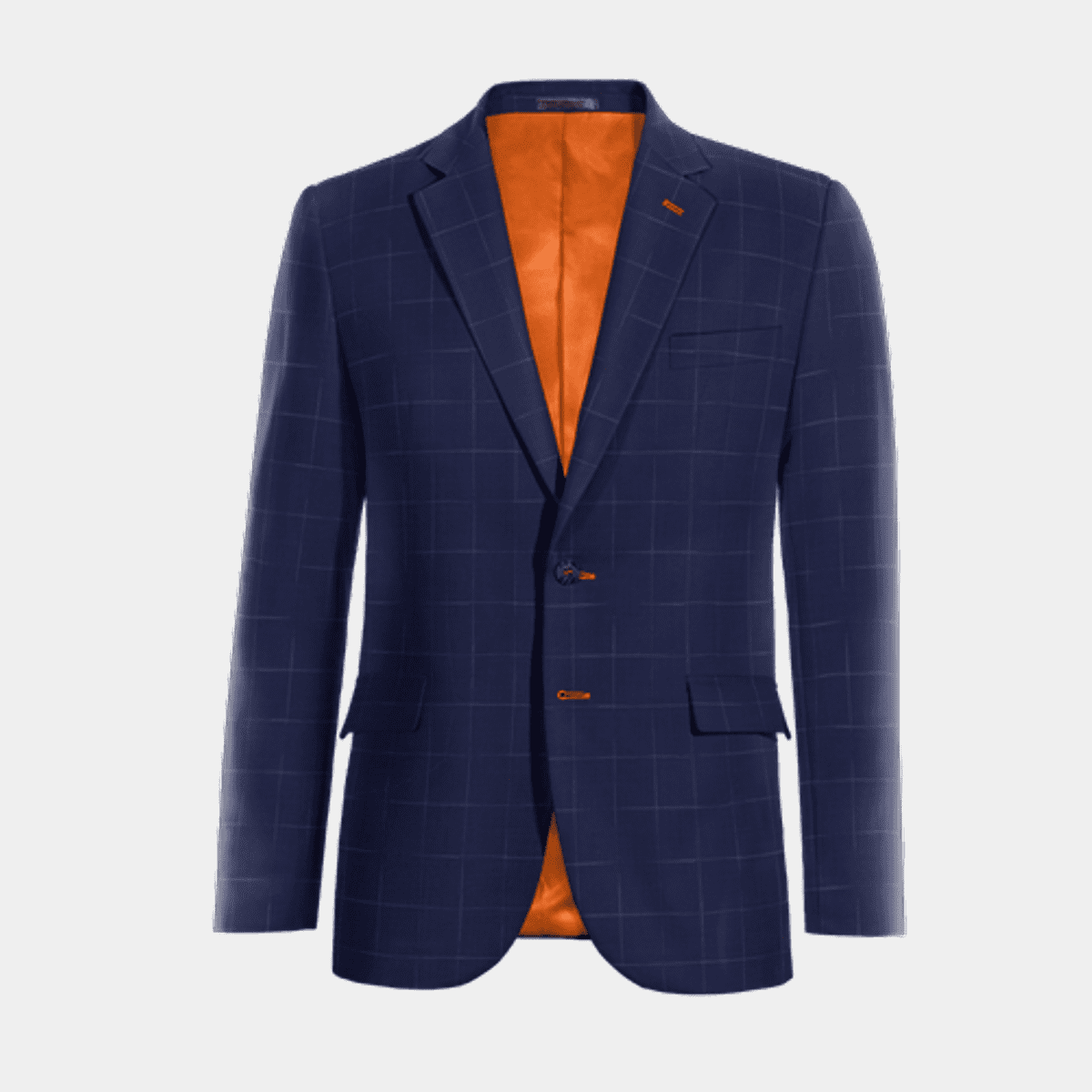 Cobalt blue windowpane stretch essential Blazer with customized threads