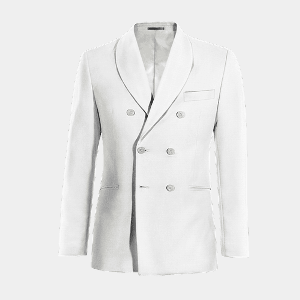 Ivory double breasted rounded lapel Suit Jacket