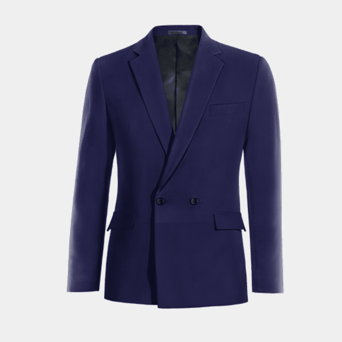 Cobalt blue stretch two buttons double-breasted Jacket