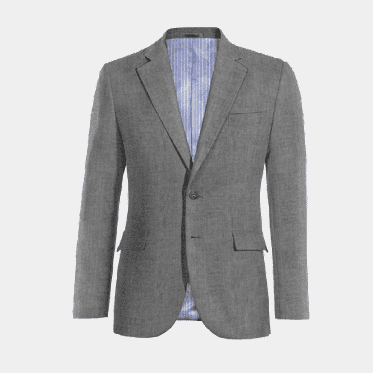 Iron gray lightweight linen wide lapel Blazer with customized threads