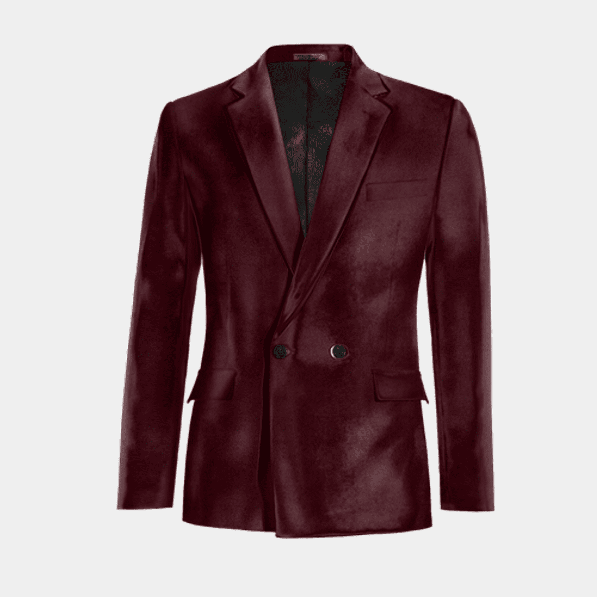 Burgundy velvet 2-buttons double-breasted Jacket