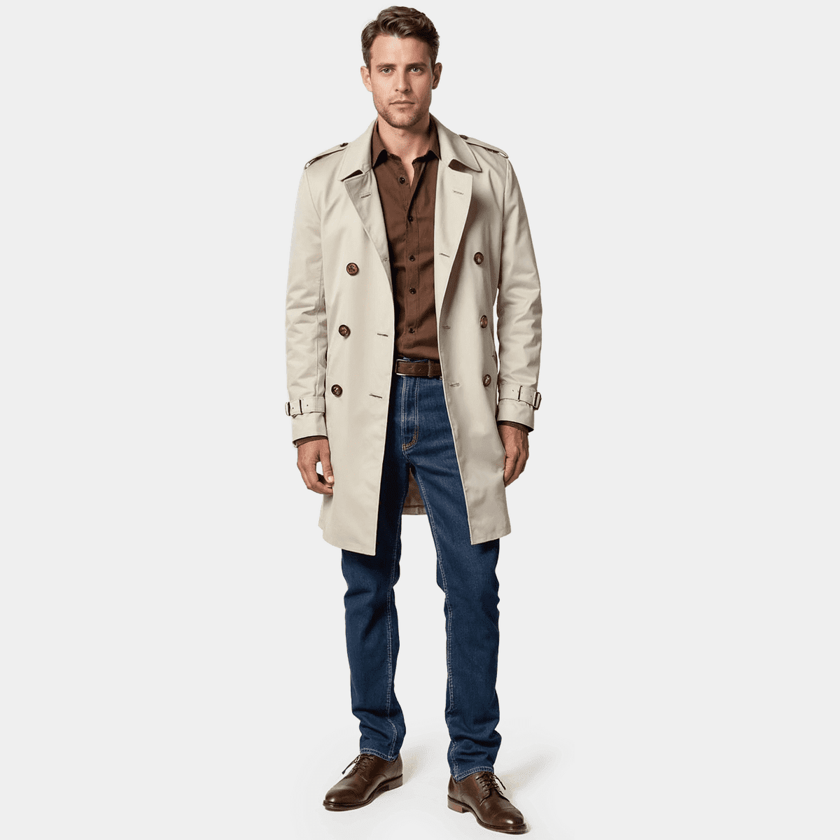 Business clean mid blue straight Jeans