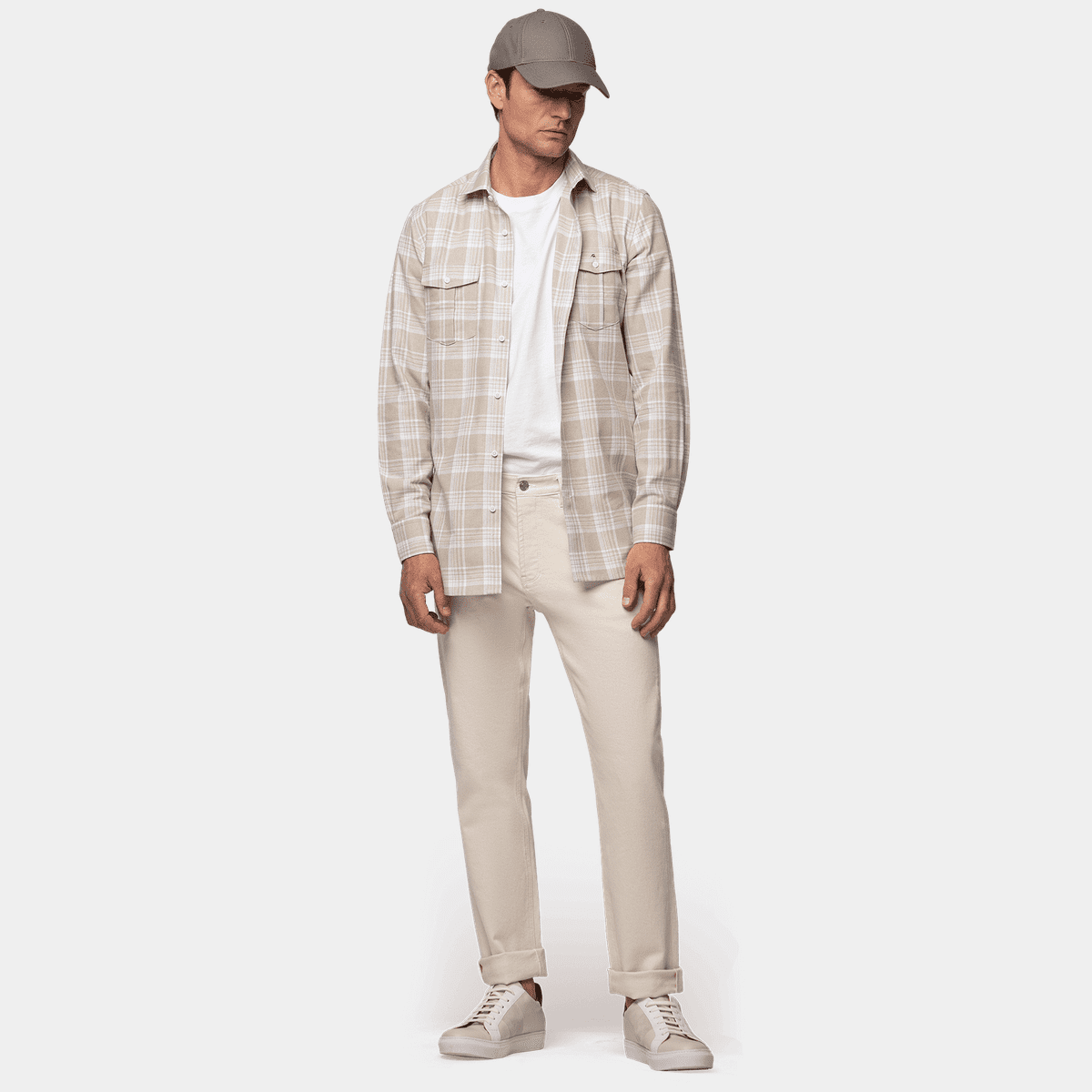 Uniform Beige buttoned straight Jeans