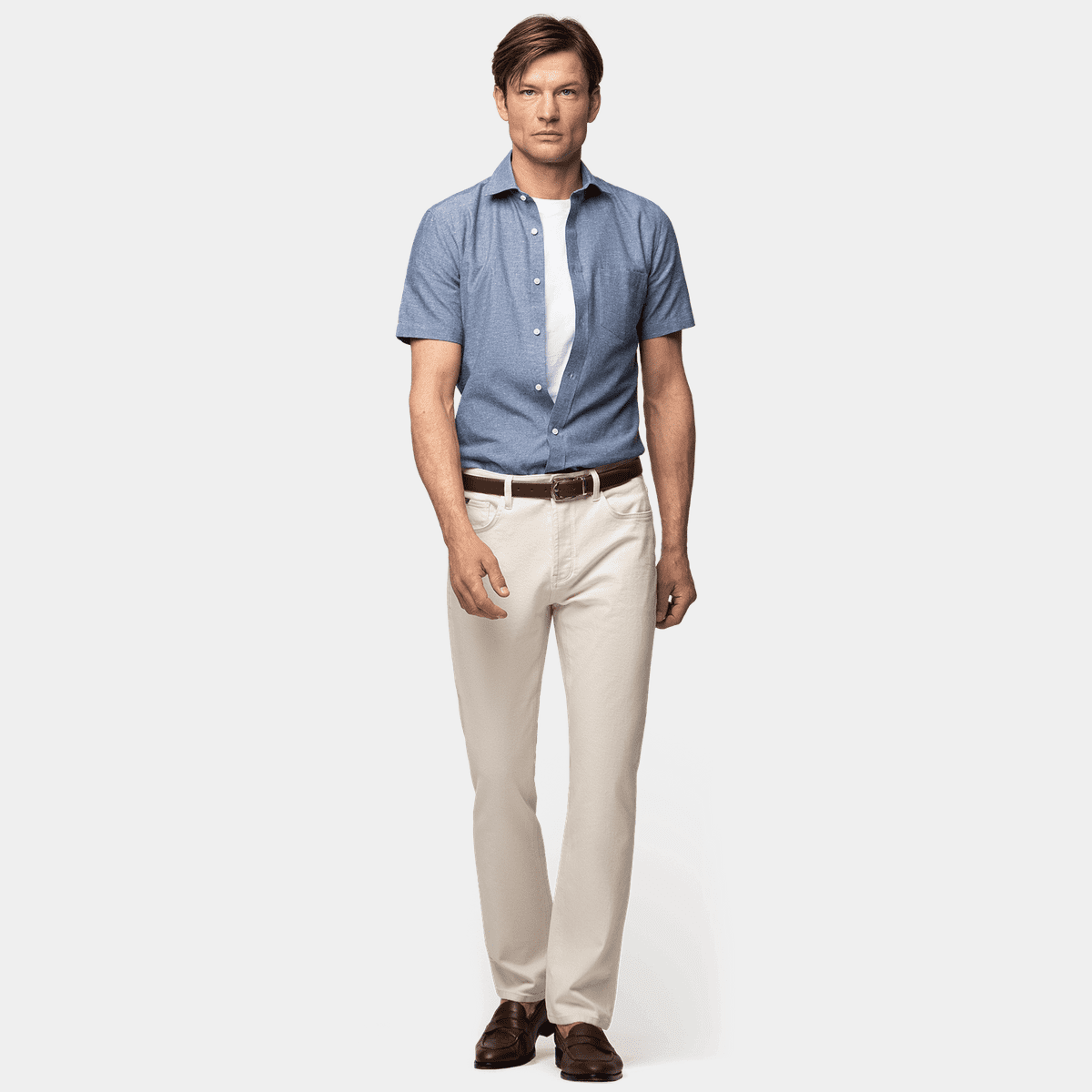 Uniform Beige denim relaxed Jeans