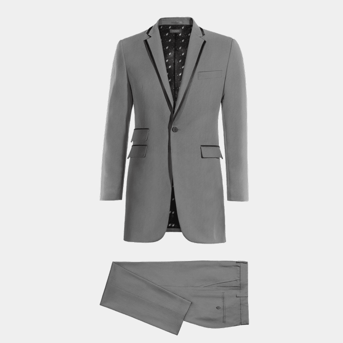 Redingote sur mesure en tissu gris