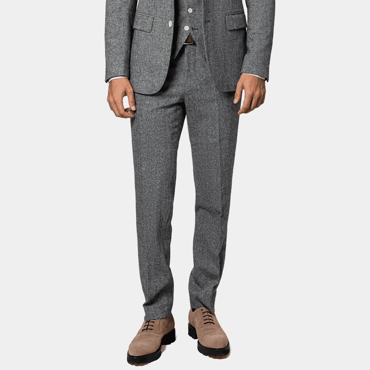 Light gray donegal tweed limited-edition Trousers