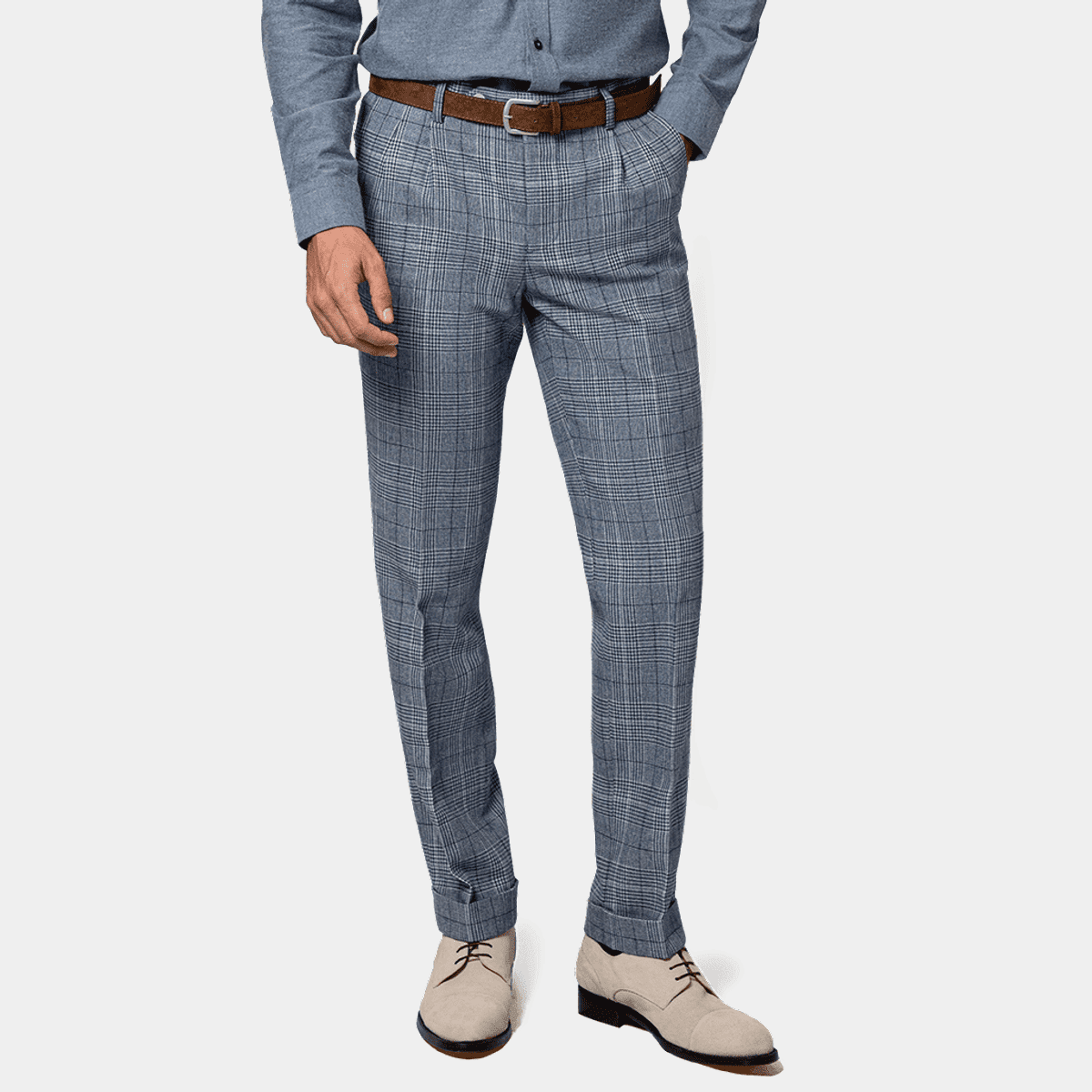 Blue tweed prince of wales limited-edition Trousers