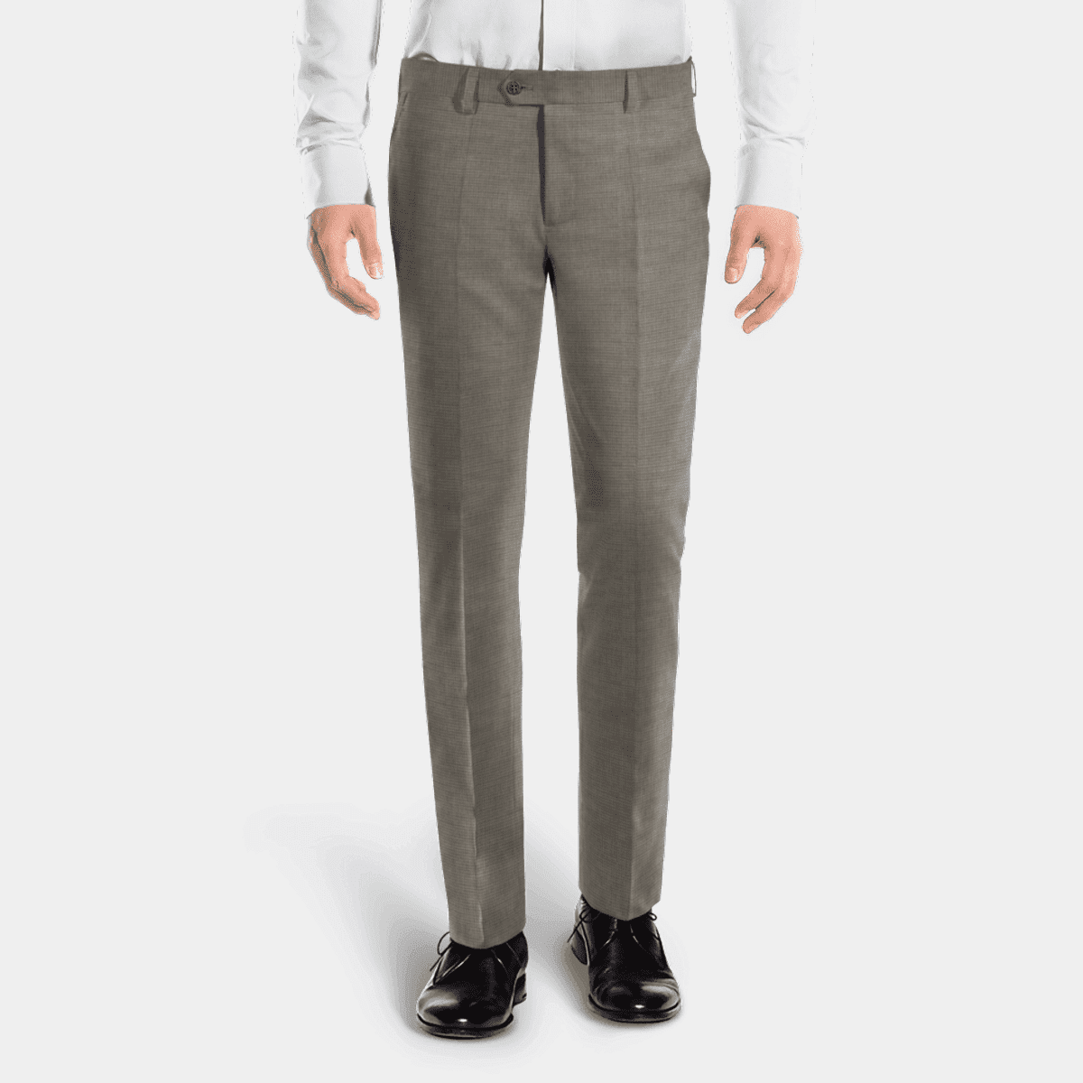 Cerruti 1881 stretch mid gray pure wool checked Trousers