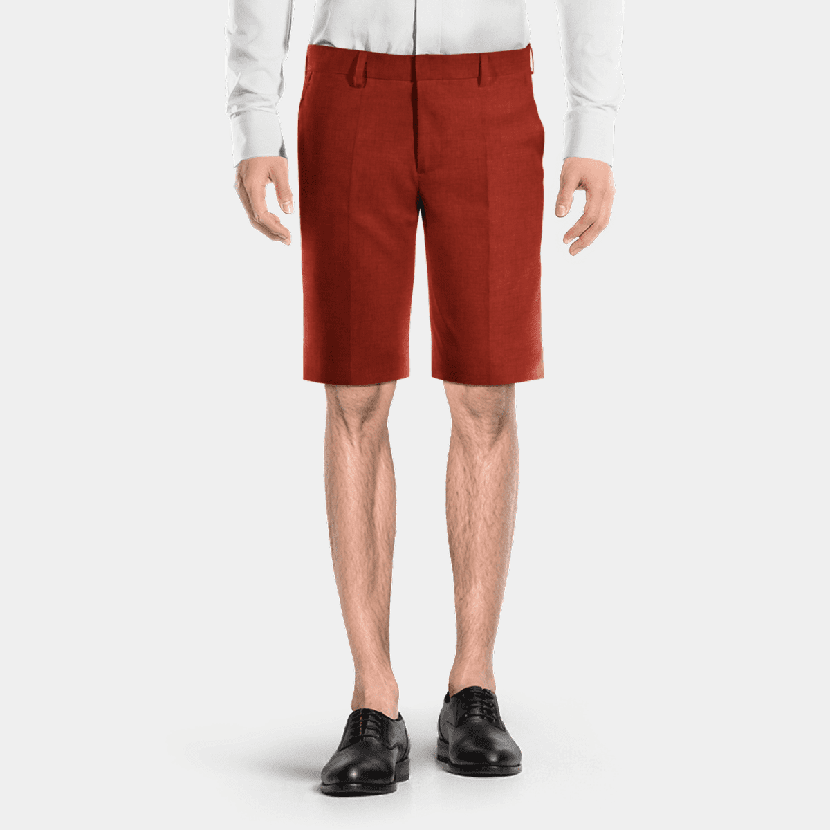 Intense red linen limited-edition tailored Shorts