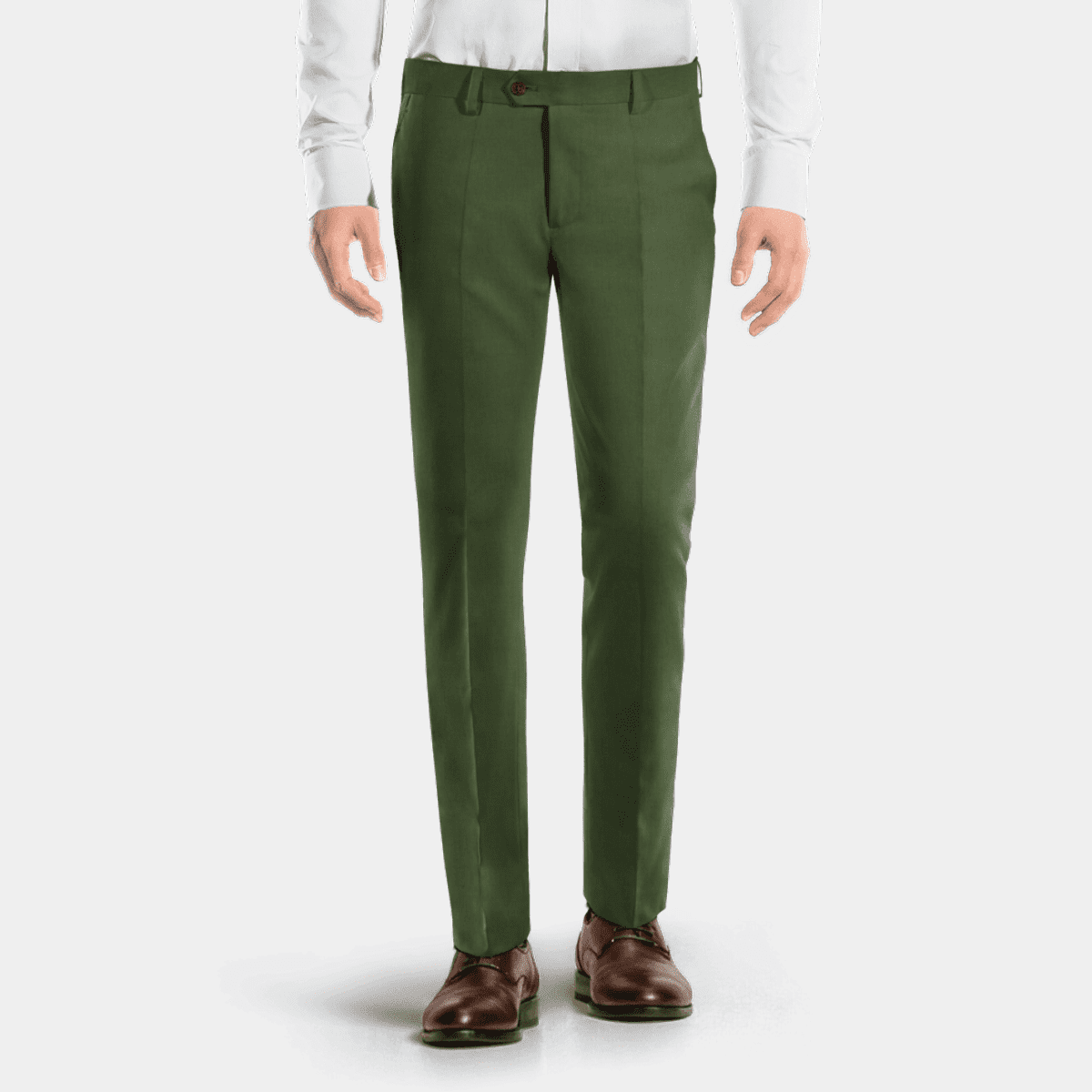 Pantaloni elasticizzati verde bosco slim fit