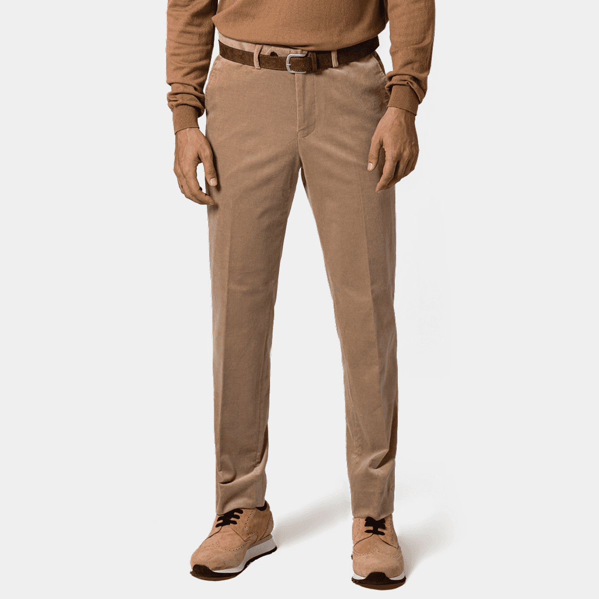 Stretch sand micro-corduroy essential Trousers