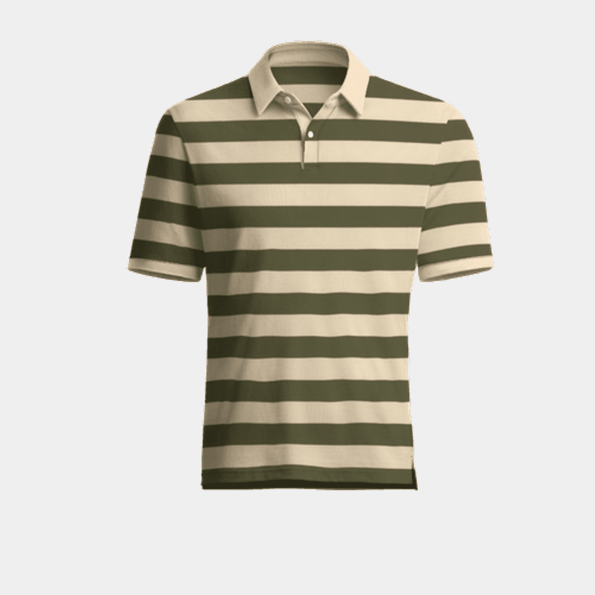 Polo verde oliva con contrastes en beige