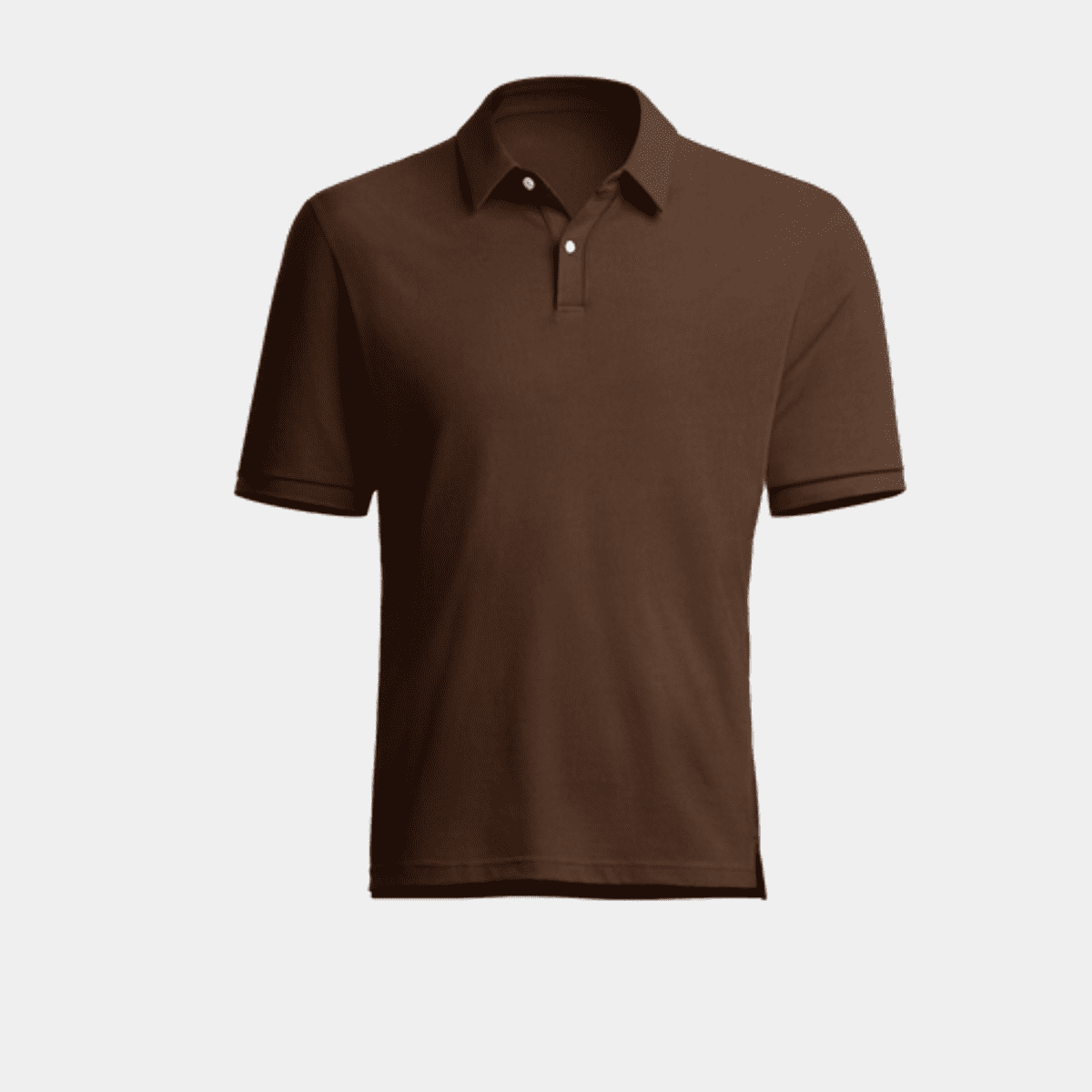 Chocolate brown pique short sleeved polo shirt