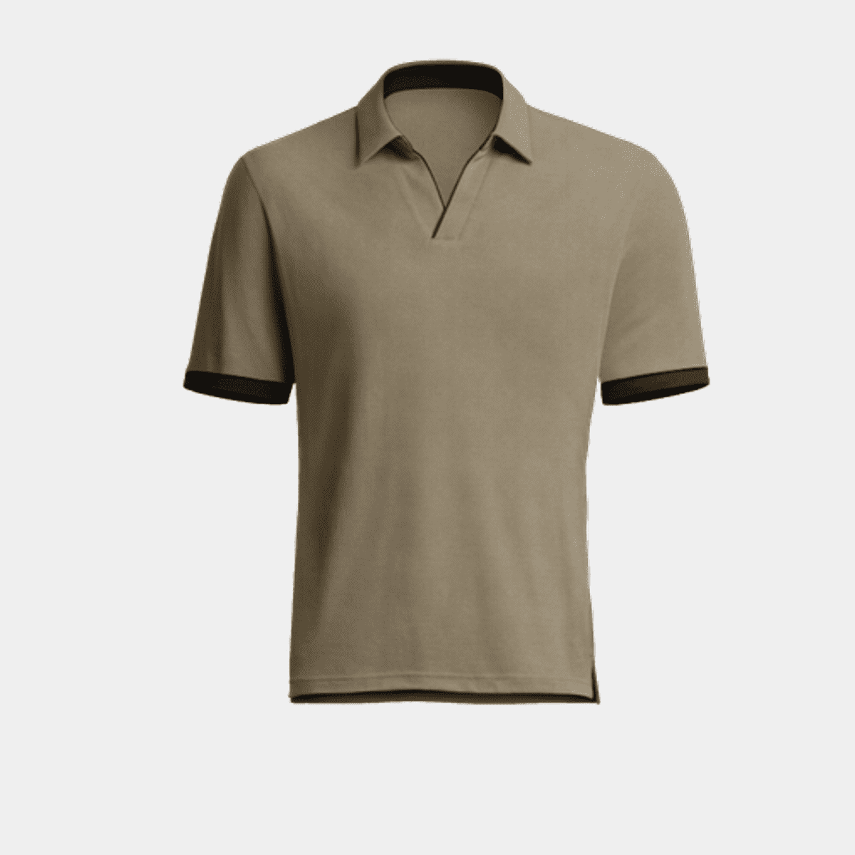 Polo piqué sin botones anti-bolitas sensación fresca verde caqui con ...