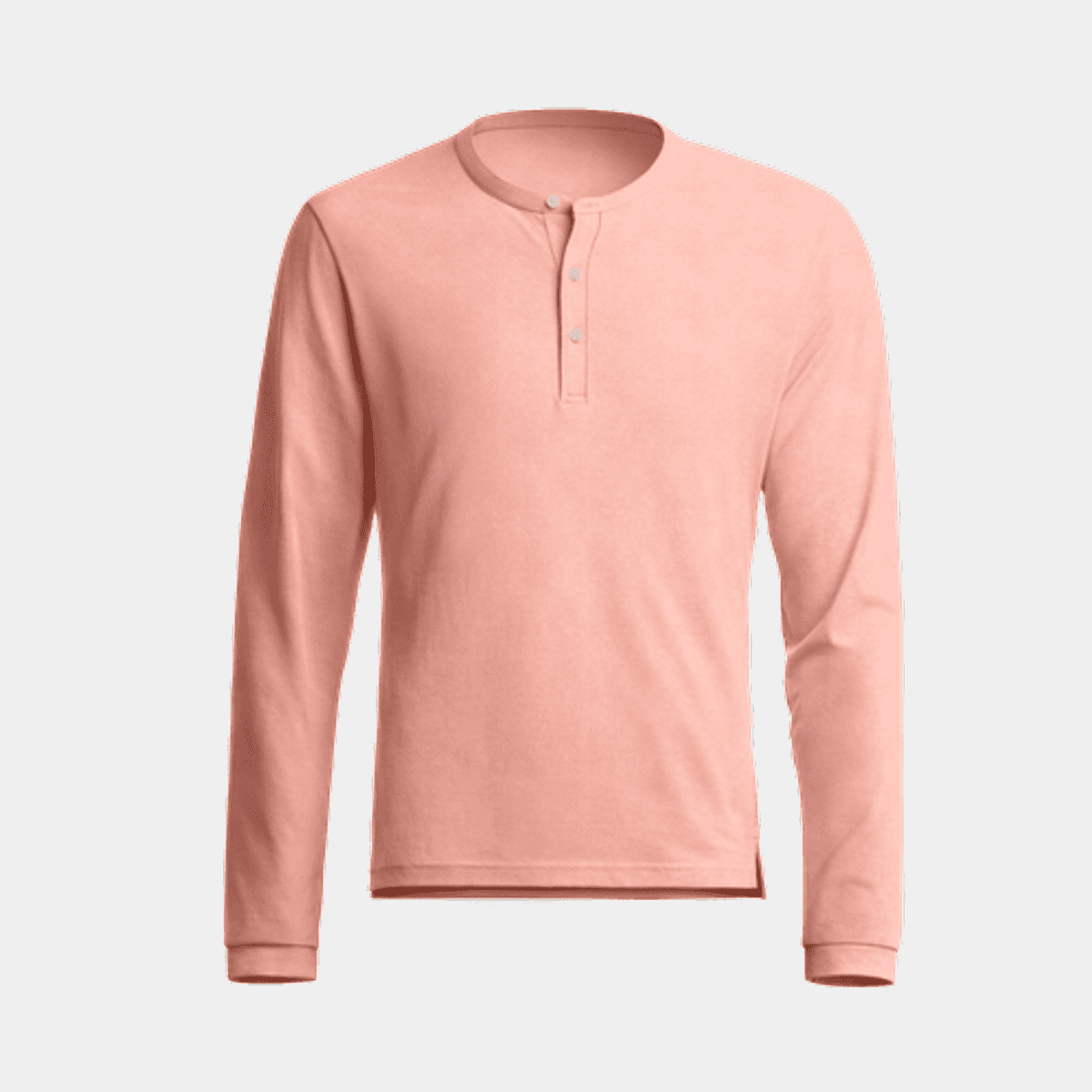 Dusty pink cotton-tencel pique long sleeve henley