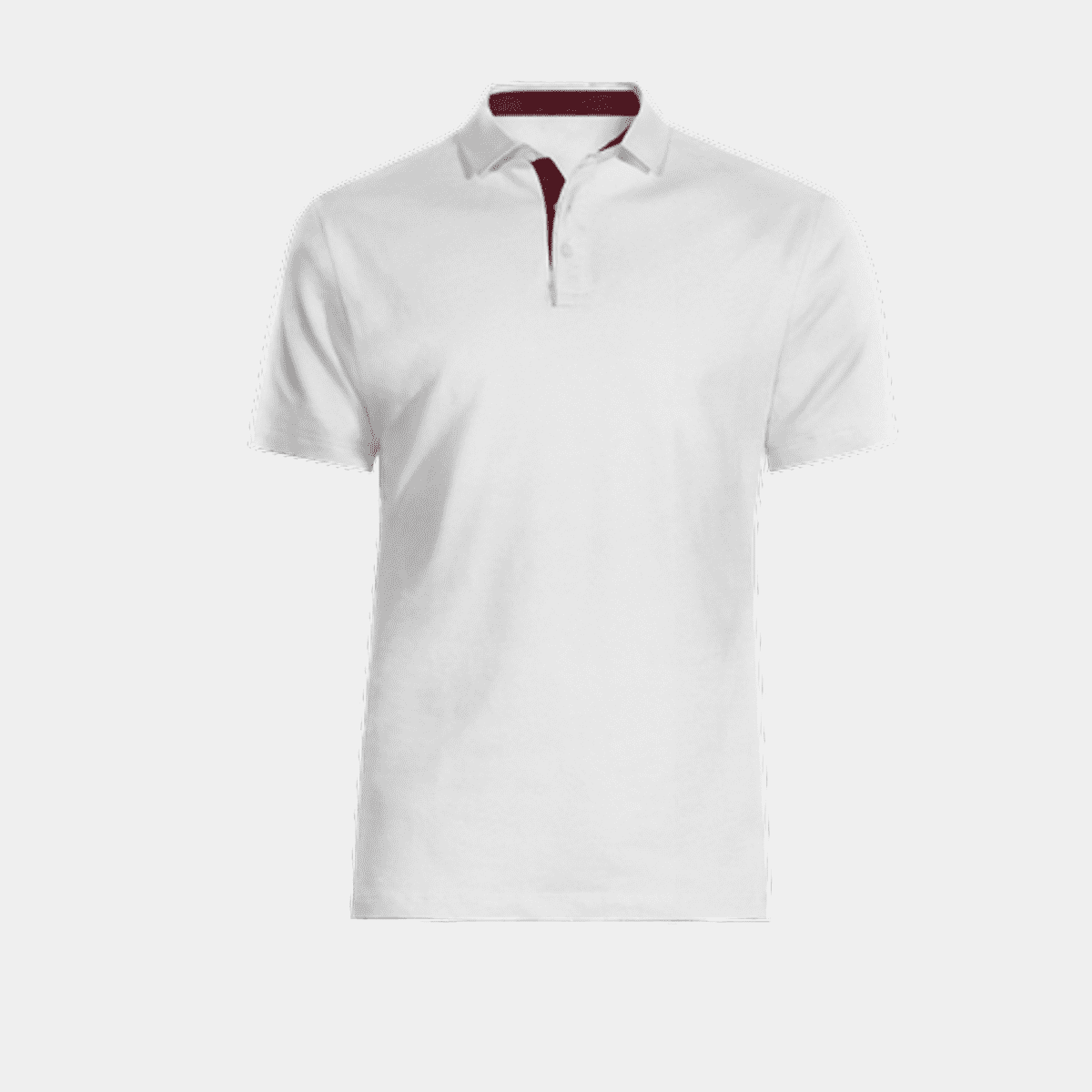 White pique polo shirt with custom inner collar