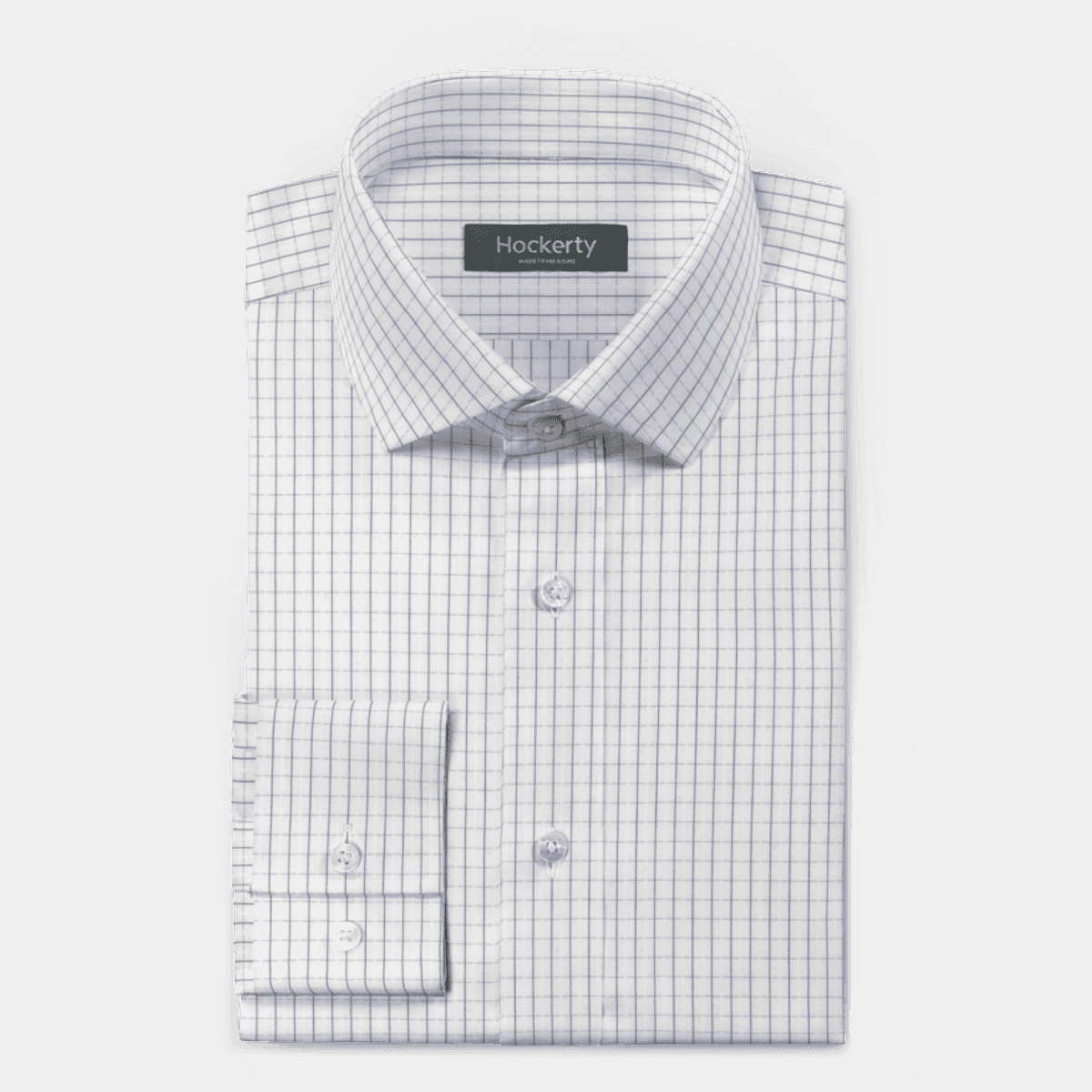 Premium 2ply wrinkle-free white graph check dobby Shirt