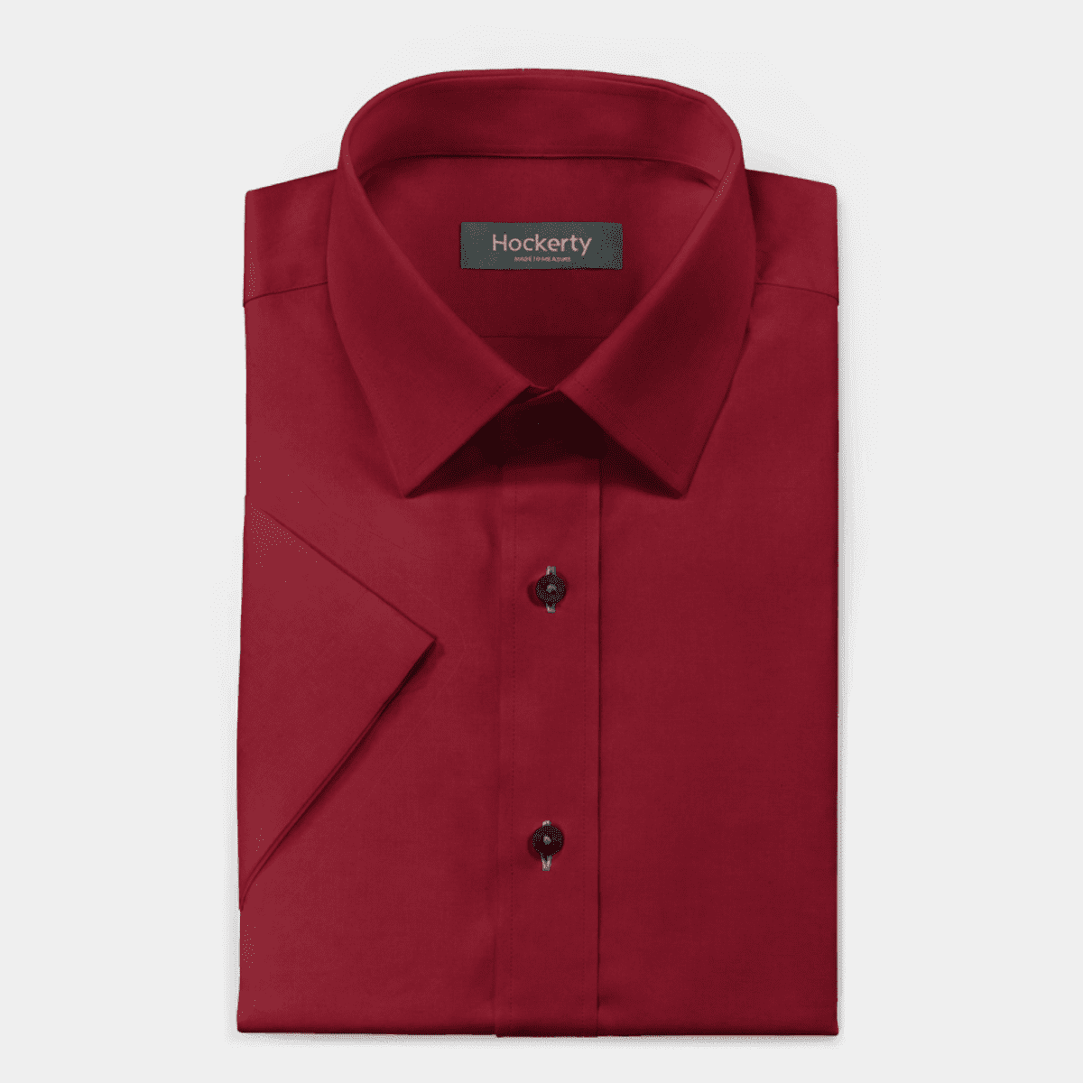 Burgundy short sleeve linen-cotton stretch Shirt