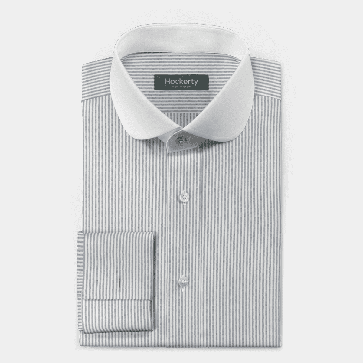 Gray bengal stripes french cuff oxford club collar Shirt with contrast ...