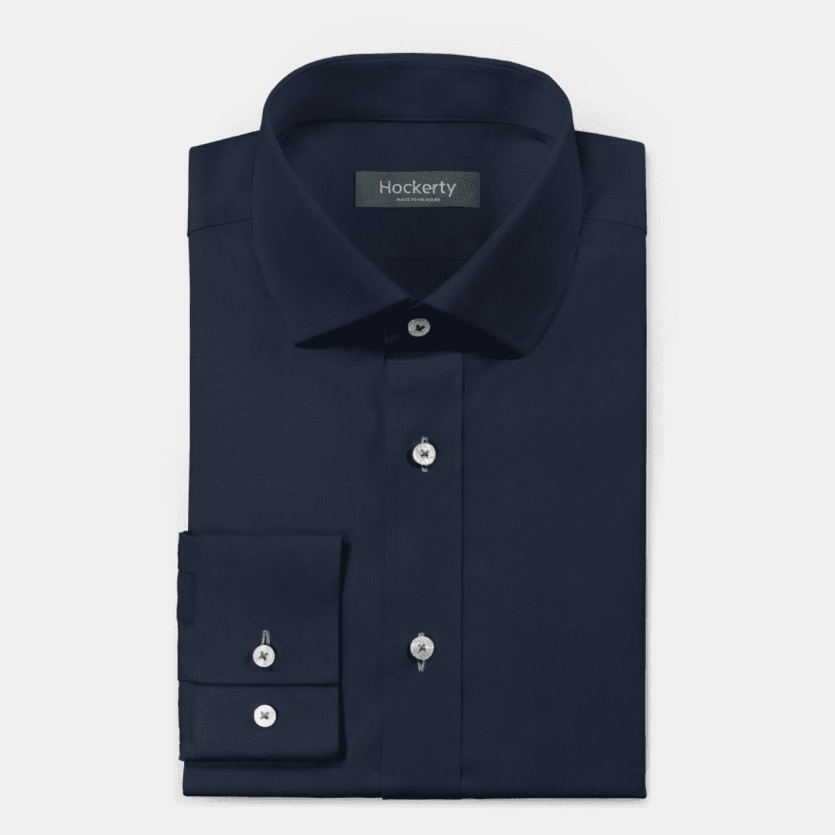 Premium easy-iron navy blue poplin stretch Shirt