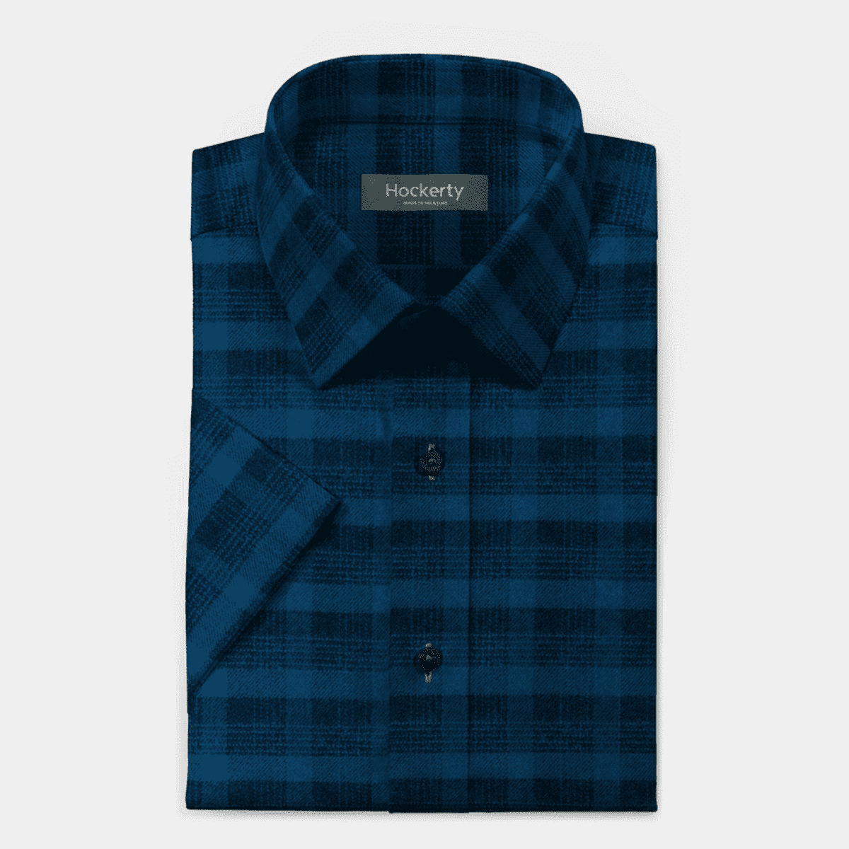 Electric blue plaid short sleeve flannel Shirt