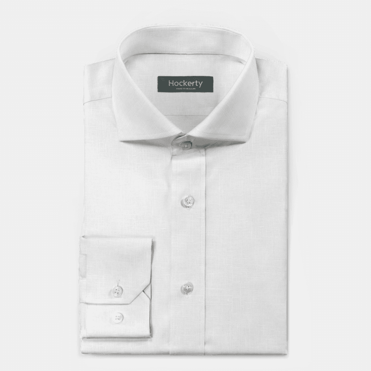 White linen-cotton wide collar Shirt