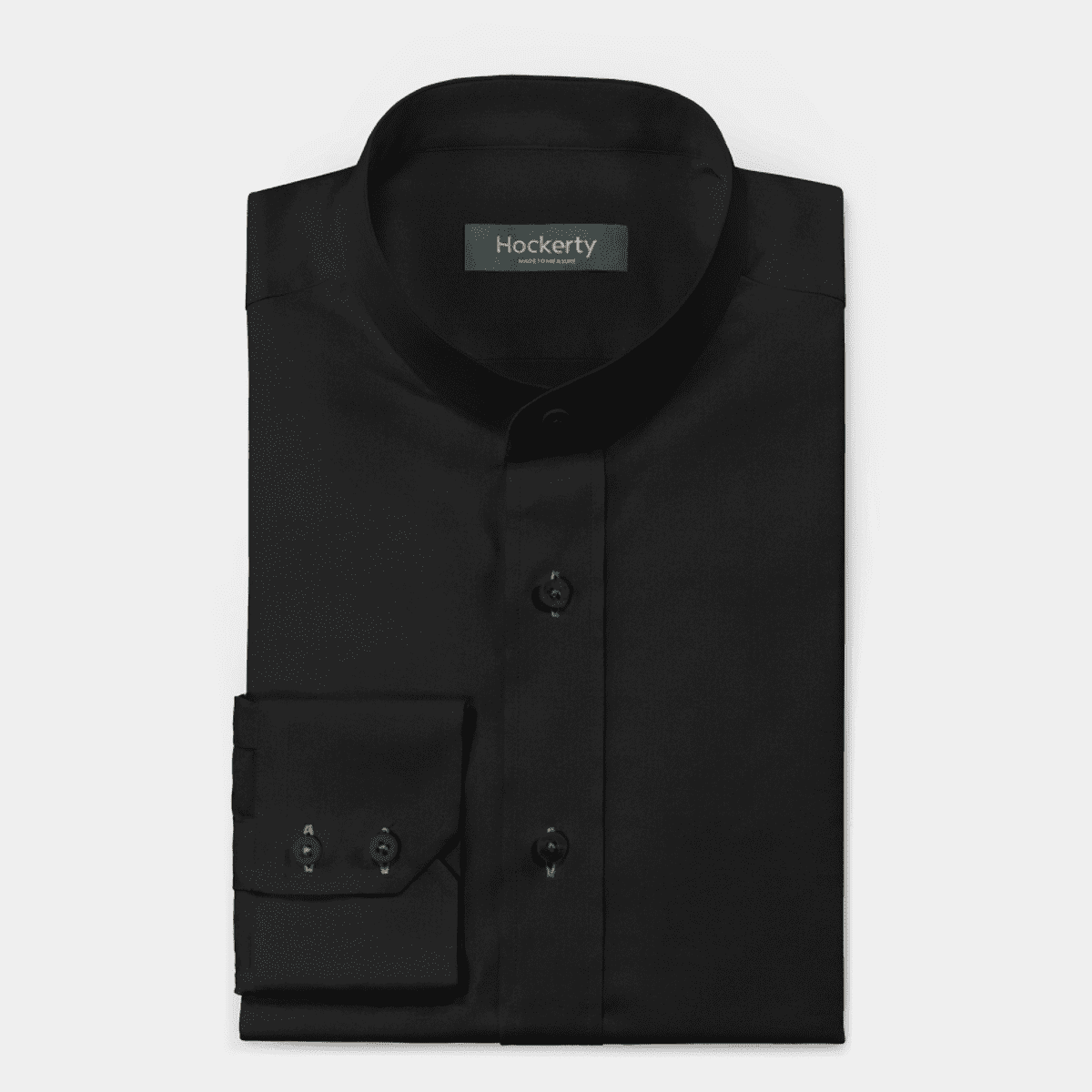 Black 100% cotton chinese collar Shirt