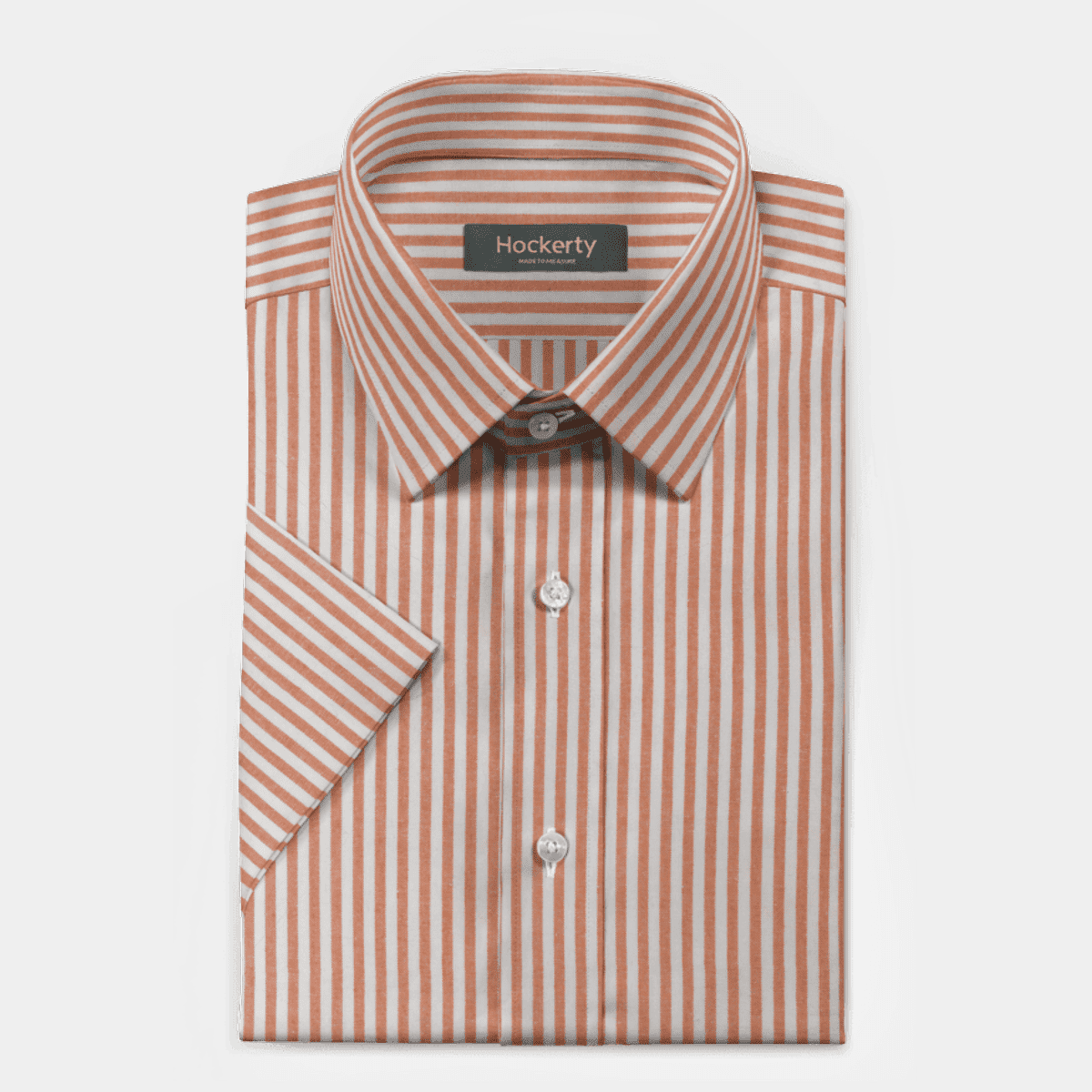 Camisa terracota a rayas popelín manga corta