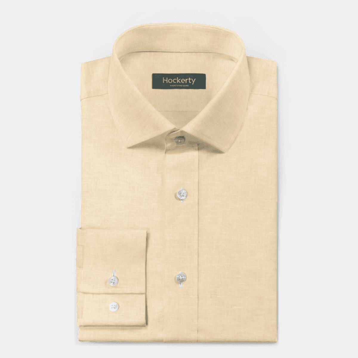 Stretch light yellow linen-cotton Shirt