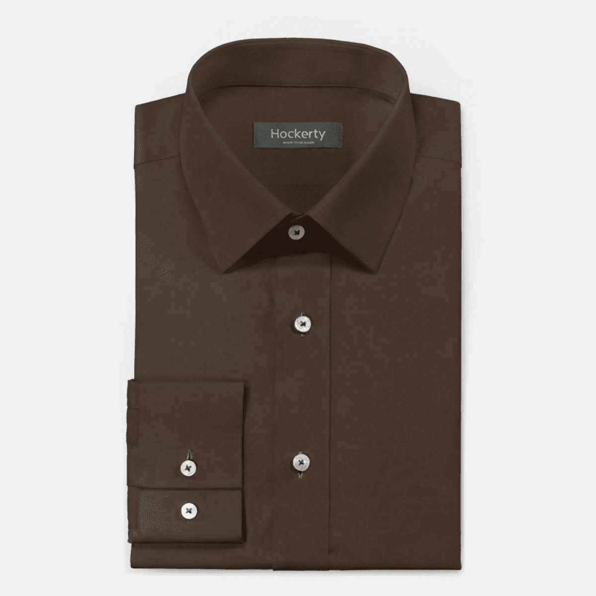 Chocolate brown linen tailored stretch Shirt