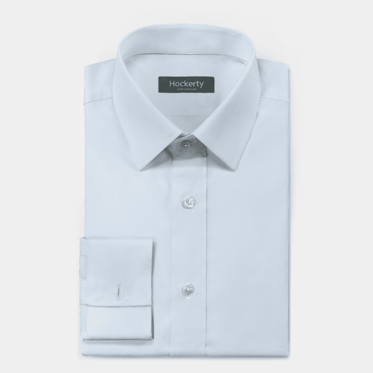 Camisa elástica azul claro tencel puño francés