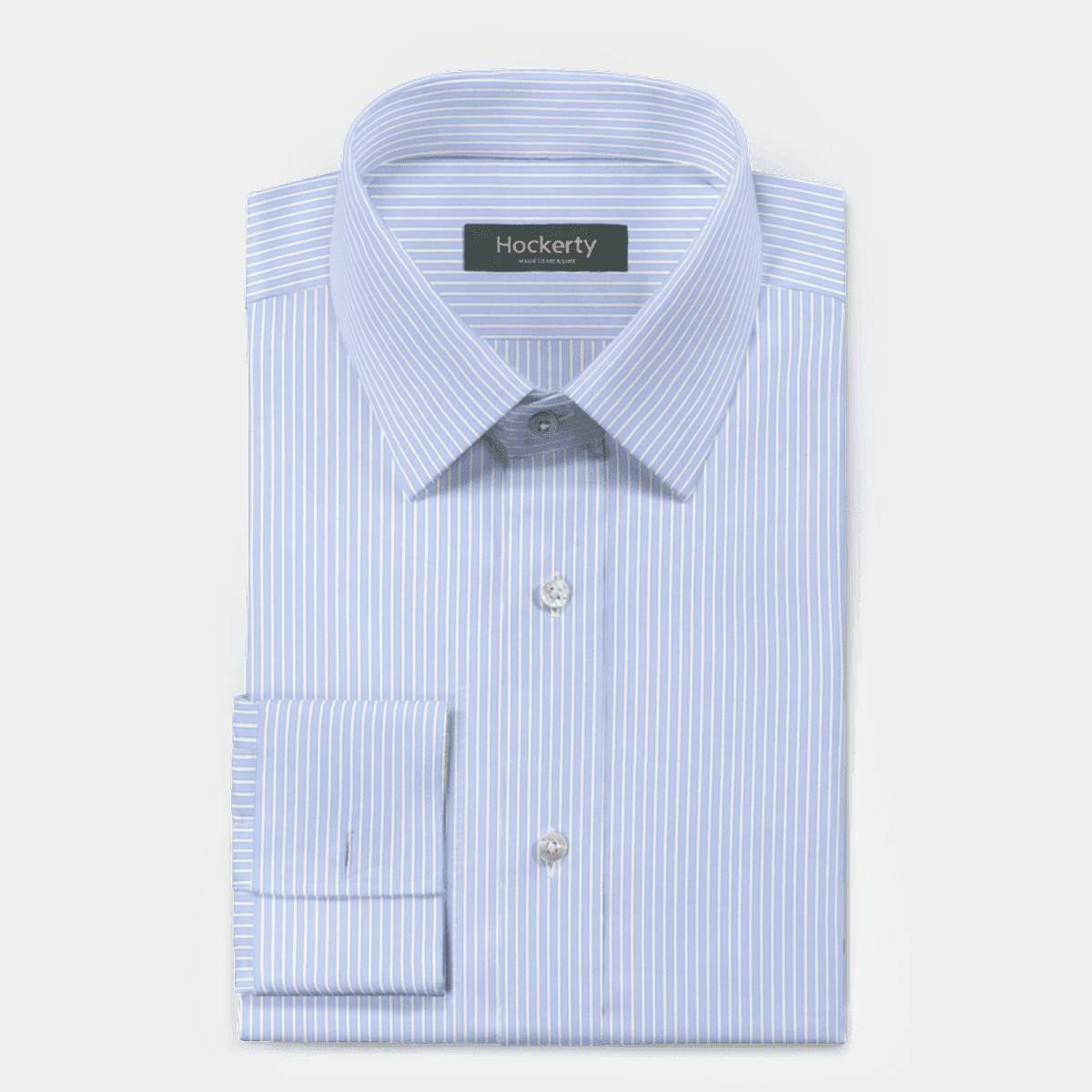 Light blue striped french cuff herringbone Shirt