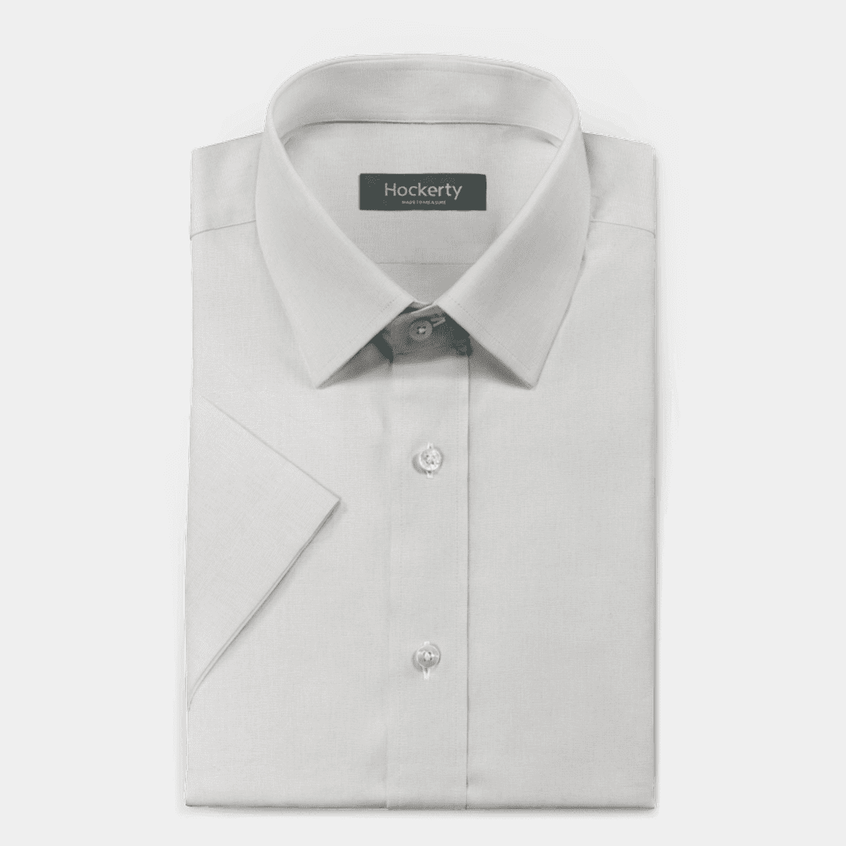 Light gray short sleeve linen-cotton Shirt