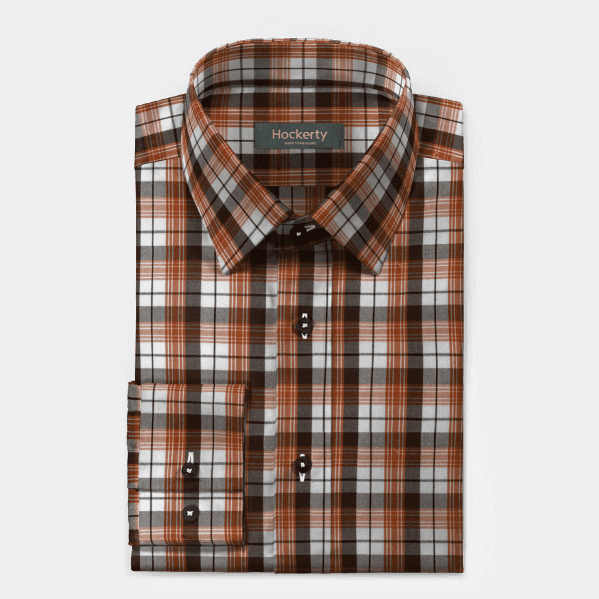 Camisa naranja a cuadros pinpoint