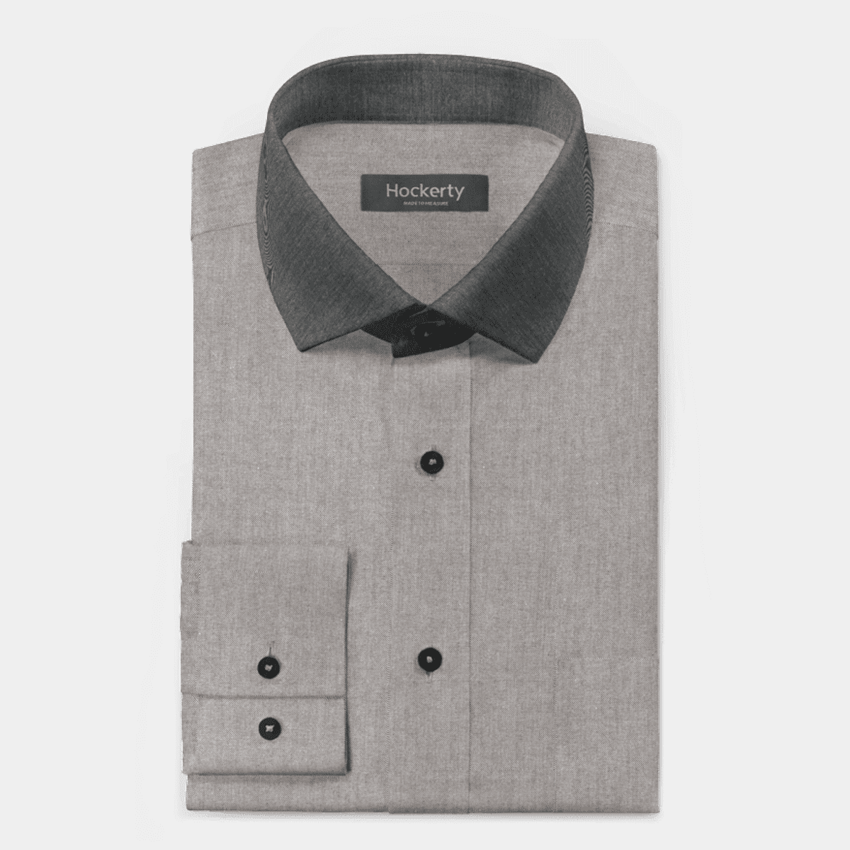 Gray oxford tailored Shirt with contrast collar