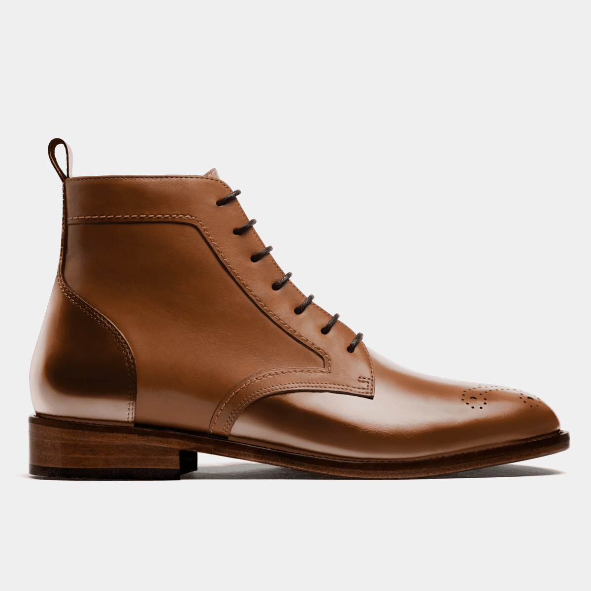 Two-tone Men's Boots in brown leather