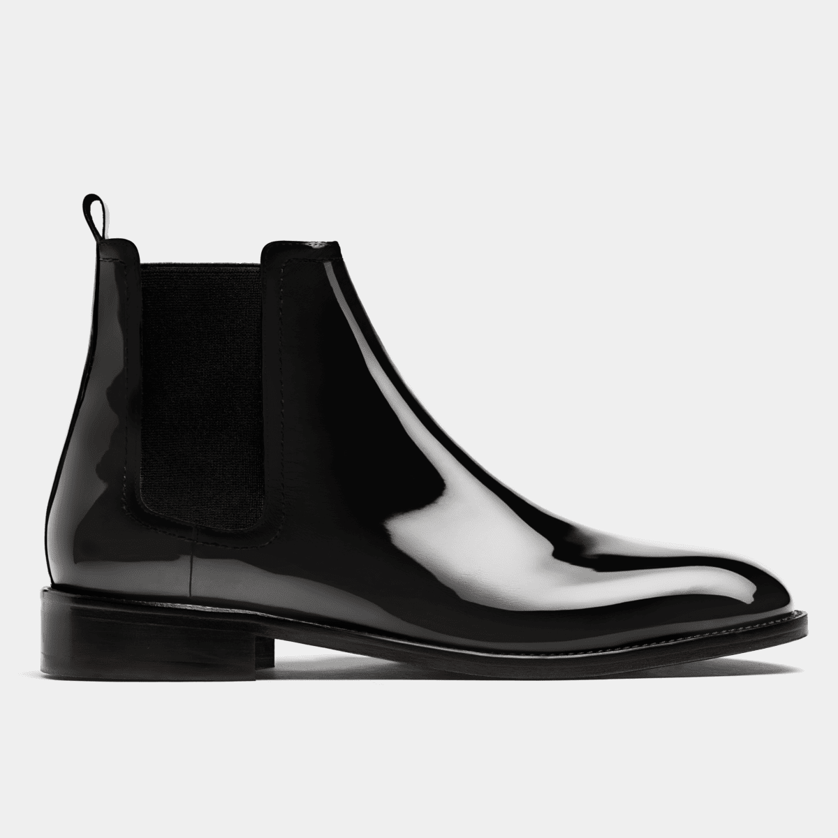Men's Chelsea Boots in True black patent leather