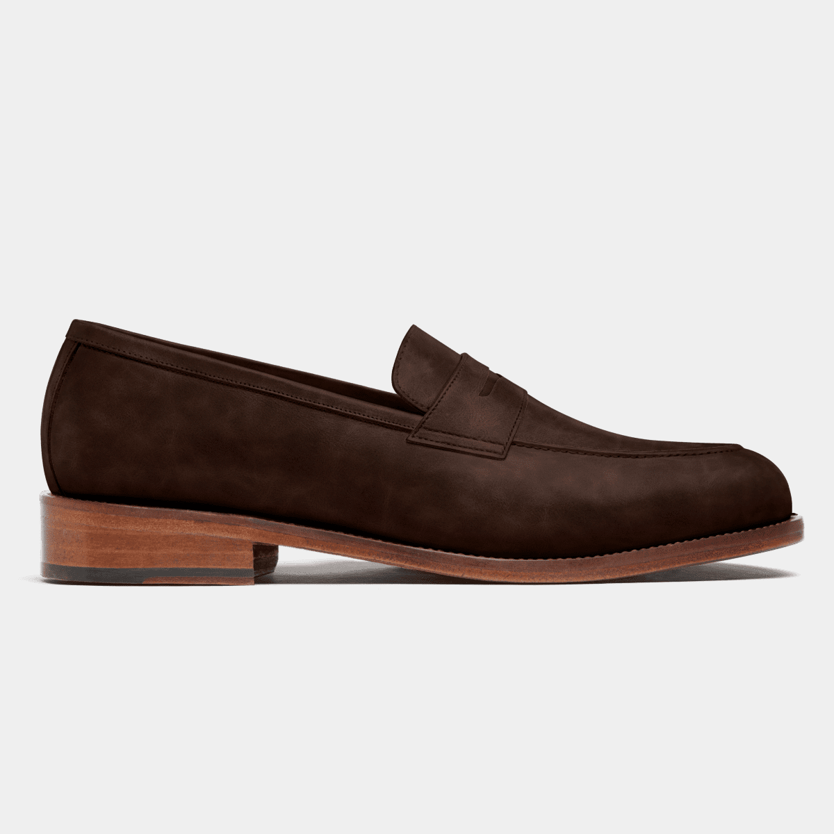 Penny Loafer en cuir ciré marron