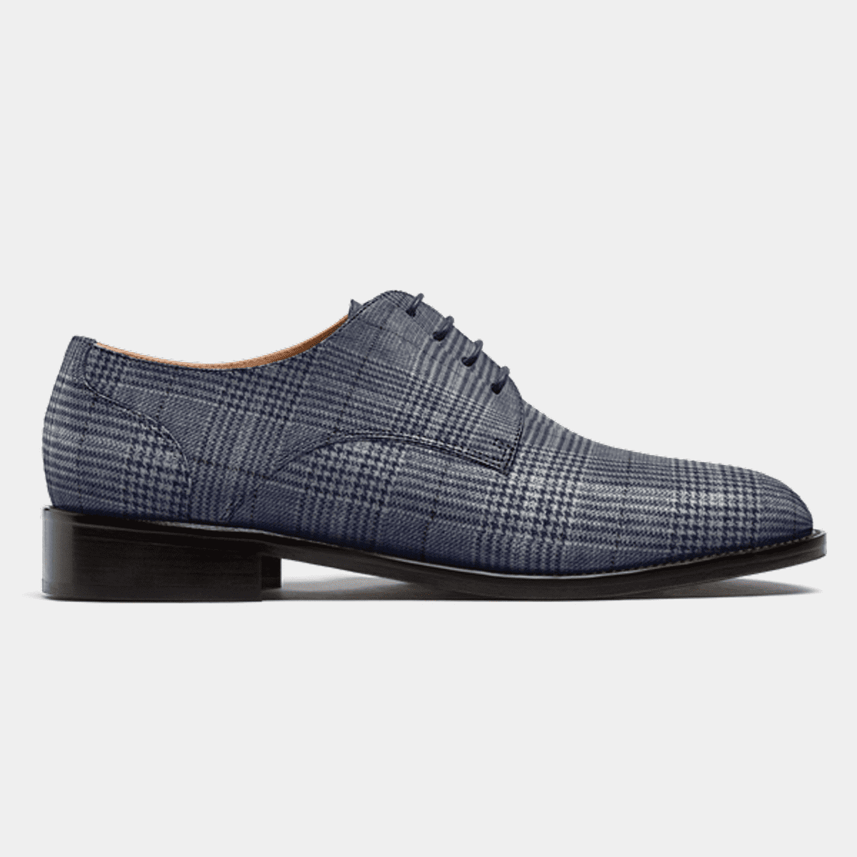 Derby shoes in blue tweed