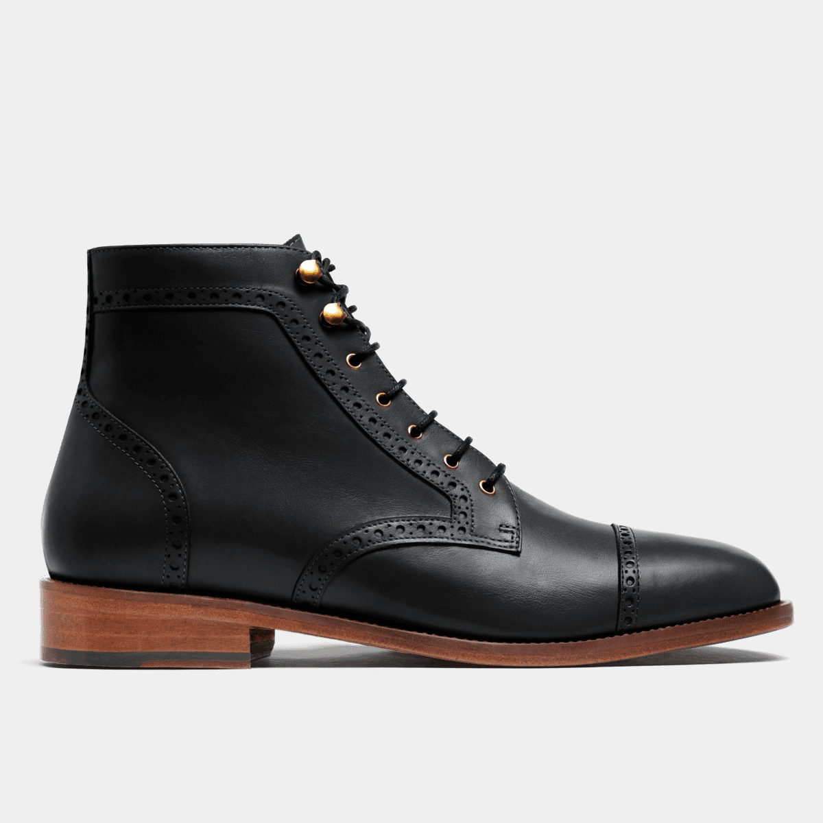 Brogue Dress Boots in black leather